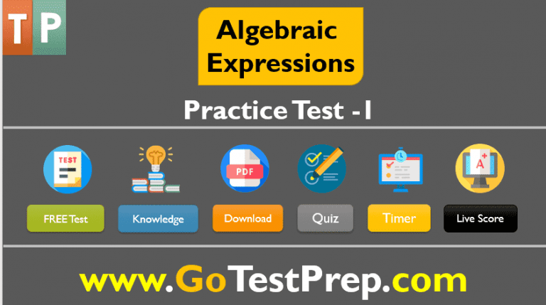 Algebraic Expressions Practice Test Question Answers