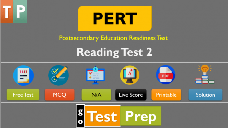 PERT Reading Practice Test 2021 (Postsecondary Education Readiness Test ...