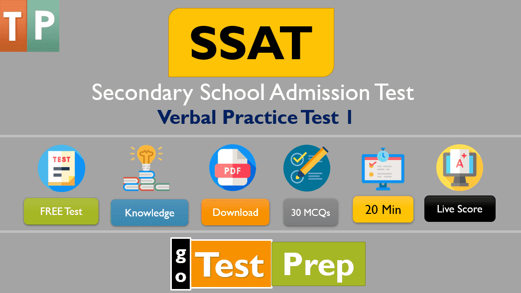 SSAT Verbal Practice Test 2020 Upper Level And Middle Level SSAT Verbal Practice Test 2020 Upper Level And Middle Level