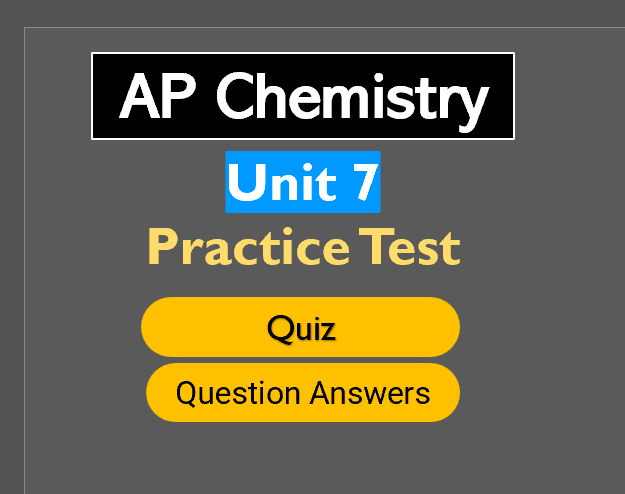 AP Chemistry Exam Unit 7 Practice Test 2025 (Equilibrium)